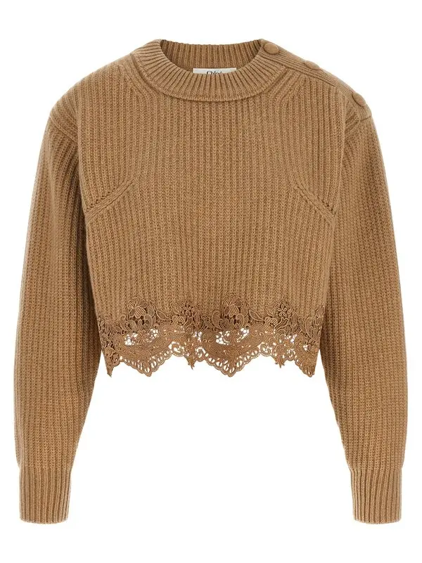 Chloé Cropped Lace Sweater