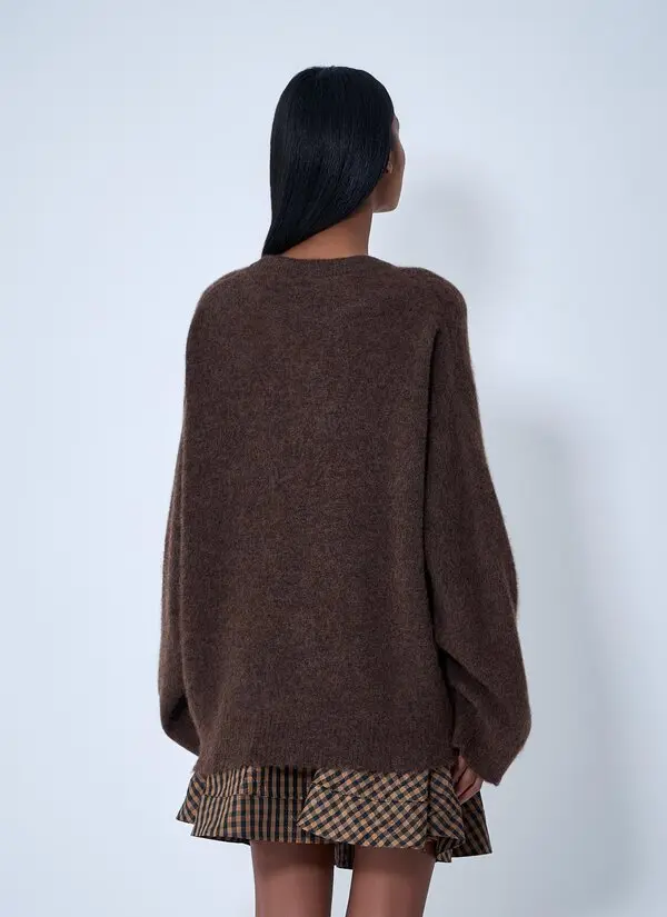 GANNI Brushed Knit Sweater - Brown