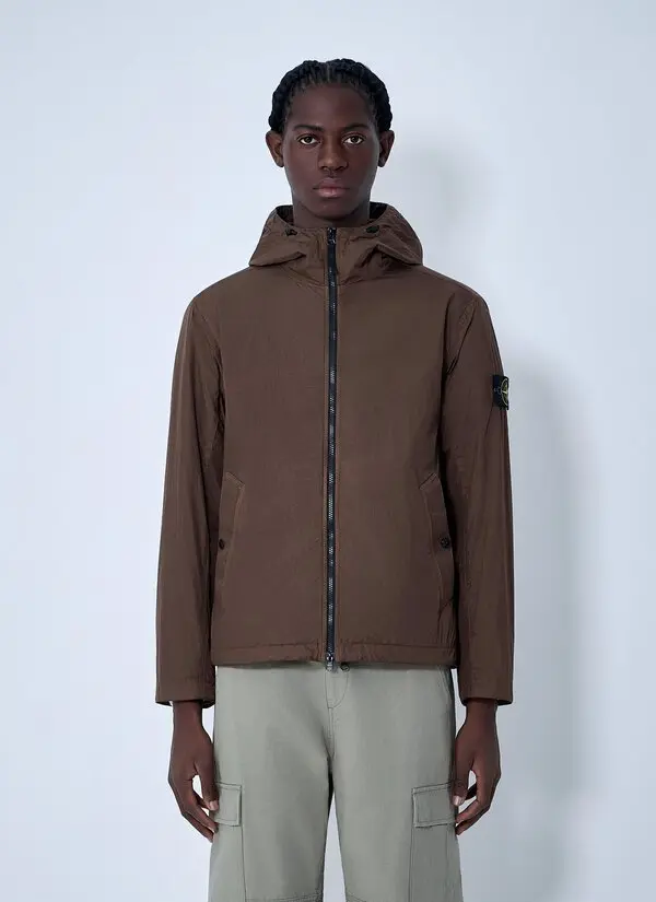 Stone Island Logo Patch Jacket - Brown