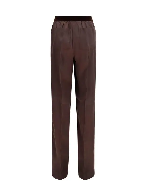 TOM FORD Stretch Silk Satin Pants - Brown