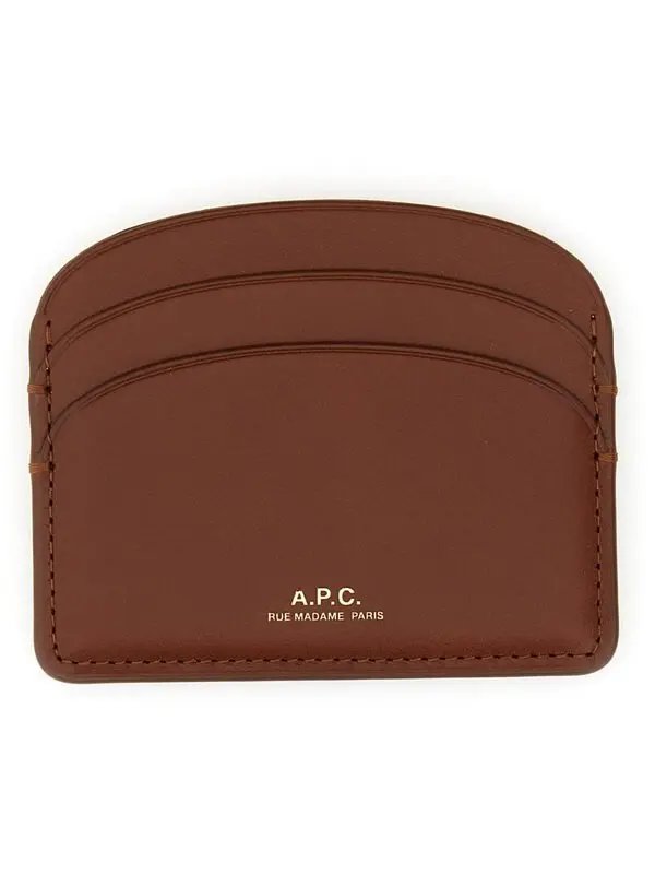 A.p.c. Demi Lune Card Holder - Brown