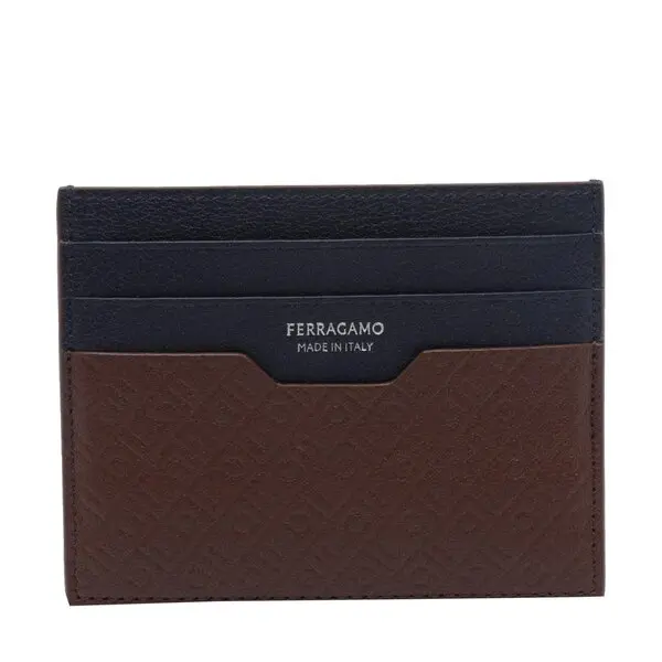 FERRAGAMO Monogram Card Case - Brown