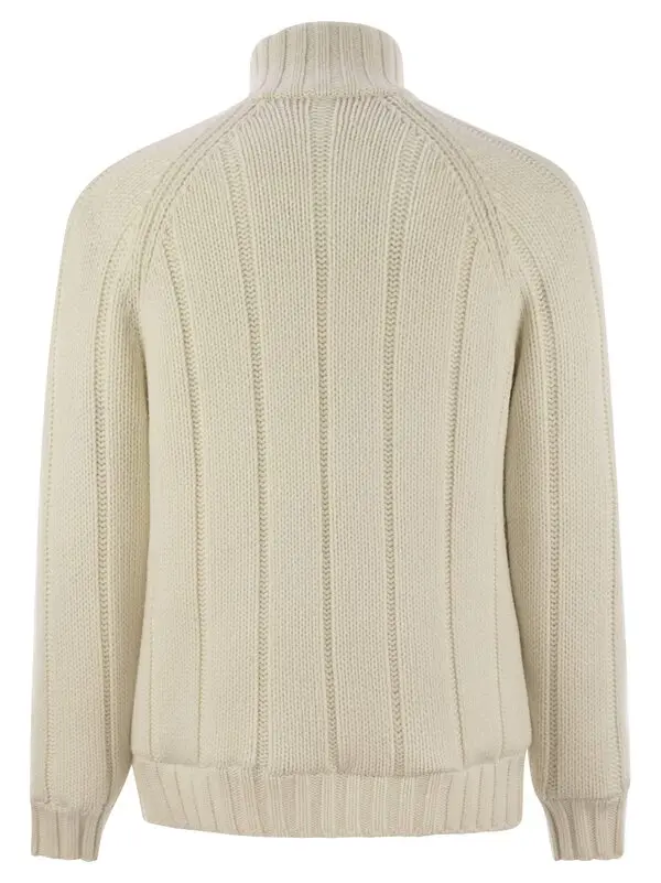Brunello Cucinelli Cashmere Knit Down Jacket With Zip
