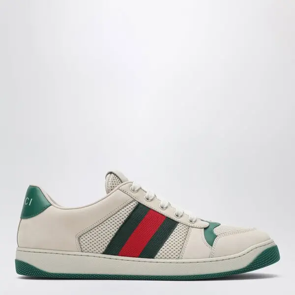 Gucci Screener Mesh And Leather Sneakers - White