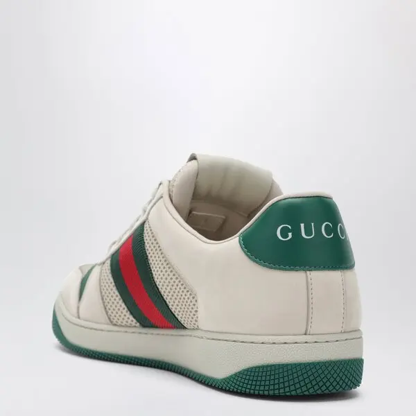 Gucci Screener Mesh And Leather Sneakers - White