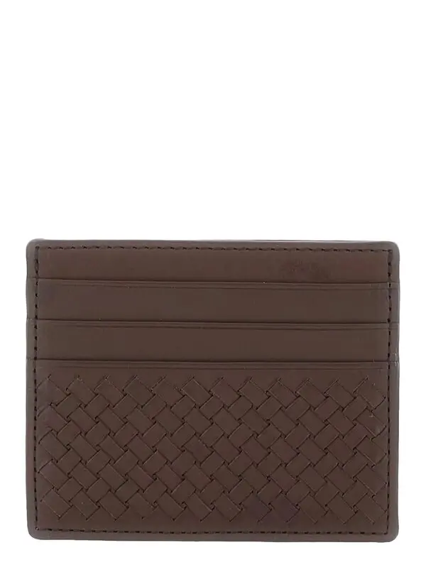 Dragon Diffusion Card Holder With Woven Design In Leather For