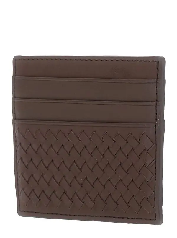 Dragon Diffusion Card Holder With Woven Design In Leather For