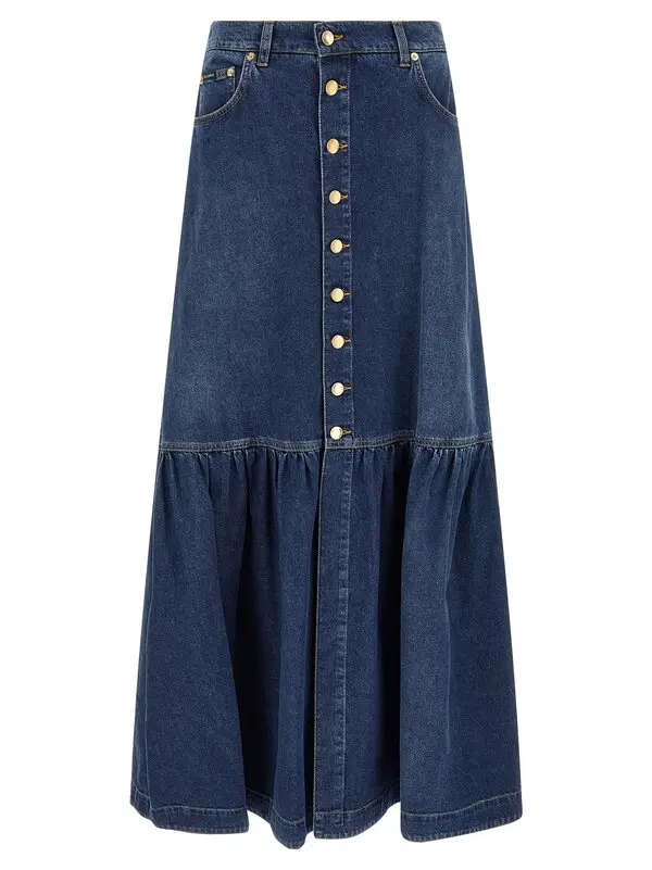 Dolce & Gabbana Flared Denim Skirt - Blue