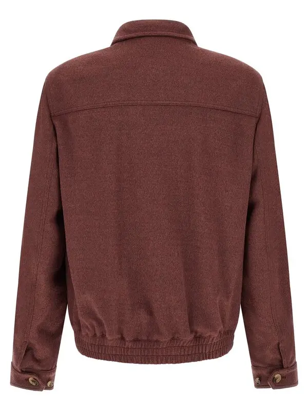 Brunello Cucinelli Virgin Wool Beaver Bomber Jacket - Multicolor