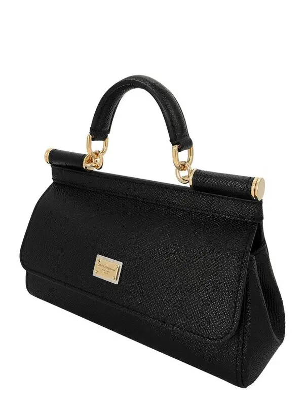 Dolce & Gabbana Grained Leather Handbag - Black