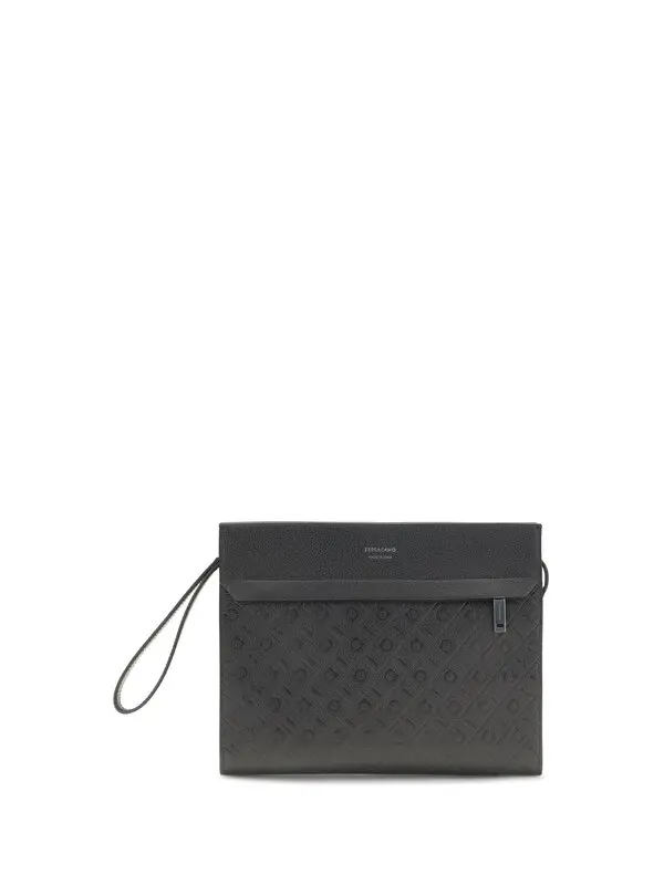 FERRAGAMO Monogram Pouch - Black