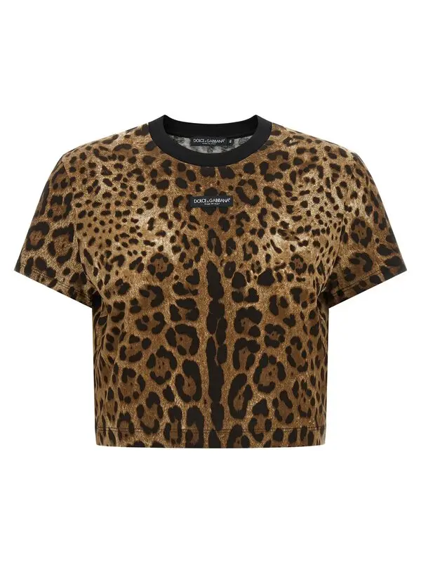 Dolce & Gabbana Leo Cropped T-shirt - Brown