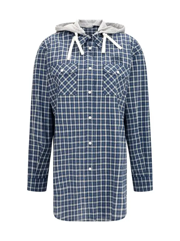 Miu Miu Checked Hooded Shirt