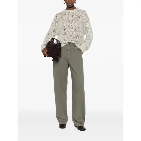 Brunello Cucinelli Denim Wide-leg Jeans - Green