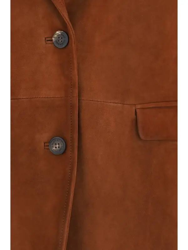 GOLDEN GOOSE Single-breasted Leather Jacket