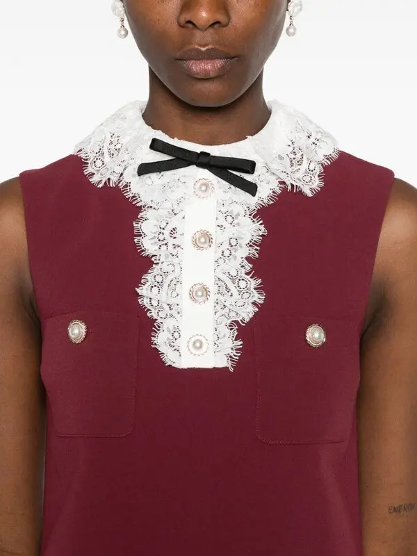 SELF-PORTRAIT Lace Collar Mini Dress