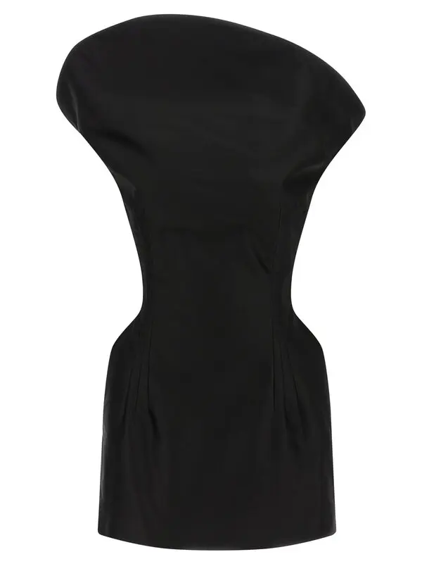 Magda Butrym Sculptural Cotton Dress - Black
