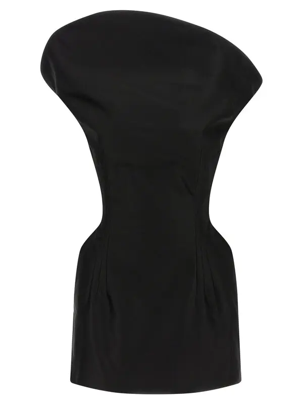 Magda Butrym Sculptural Cotton Dress - Black