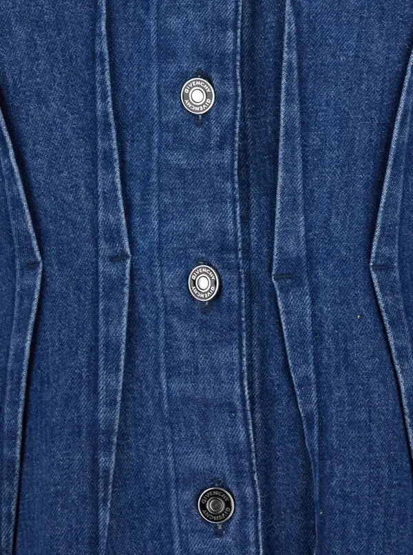 Givenchy Pointed Collar Denim Dress - Multicolor