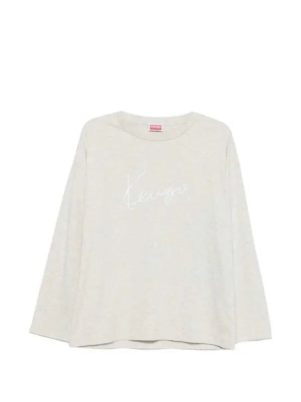 Kenzo Signature Logo Long Sleeve T-shirt - Gray