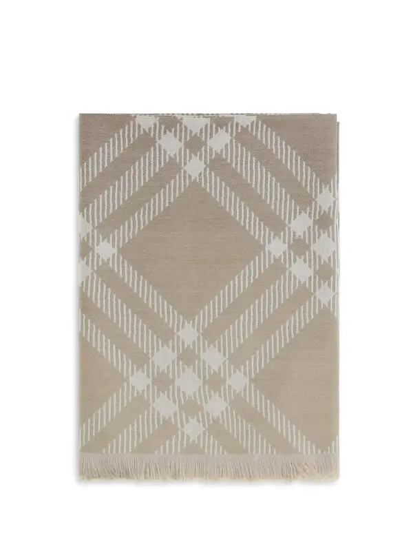 Burberry Wool And Silk Scarf - Cream