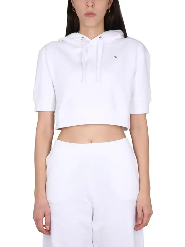 Raf Simons Logo Embroidered Hoodie - White