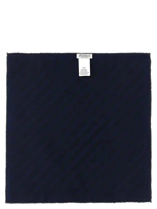 Brunello Cucinelli Silk Regimental Pocket Clutch - Blue