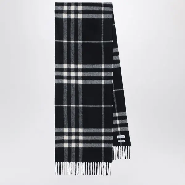 Burberry Check Cashmere Scarf - Black