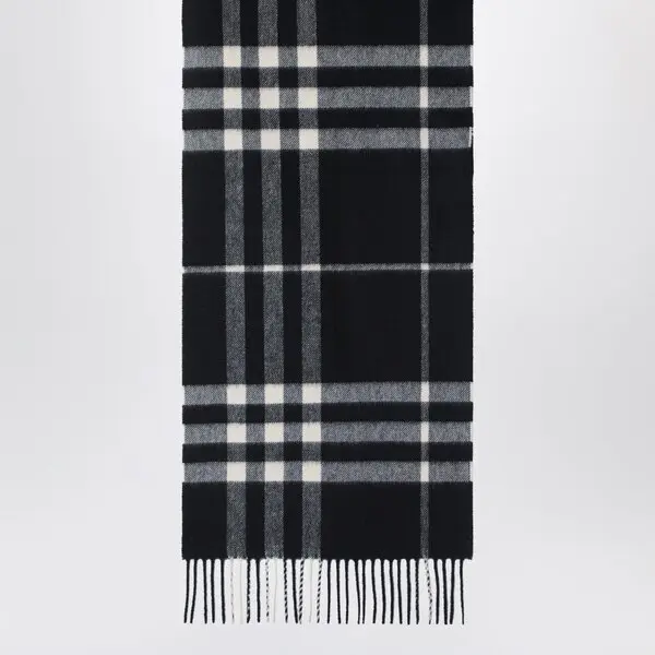 Burberry Check Cashmere Scarf - Black