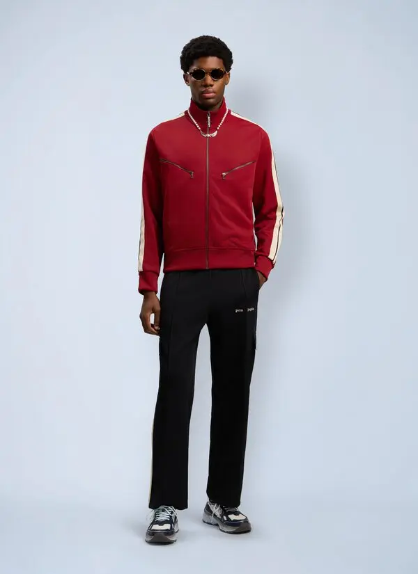Palm Angels Curved Logo Zip-up Track Jacket