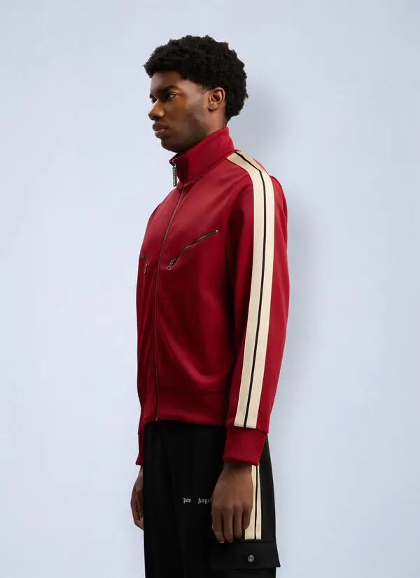 Palm Angels Curved Logo Zip-up Track Jacket