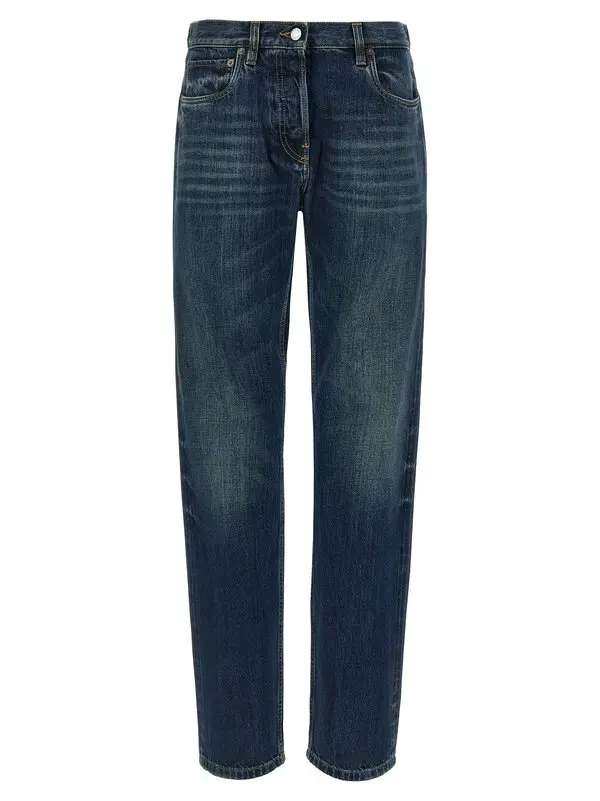 Prada Selvage Denim Trompe L'oeil Heart Jeans - Blue
