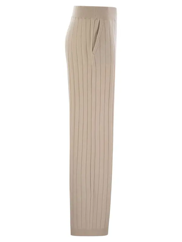 Brunello Cucinelli Cashmere Knit Trousers - Cream