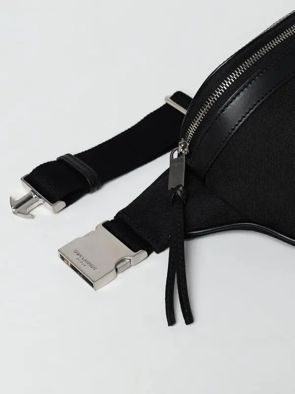 Saint Laurent Canvas And Leather Belt Bag