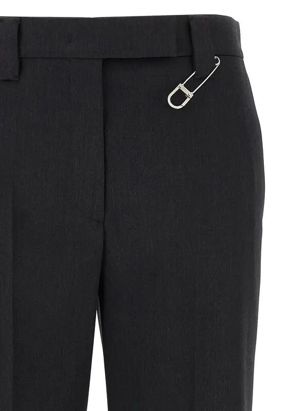 Prada Melange Virgin Wool Trousers - Gray