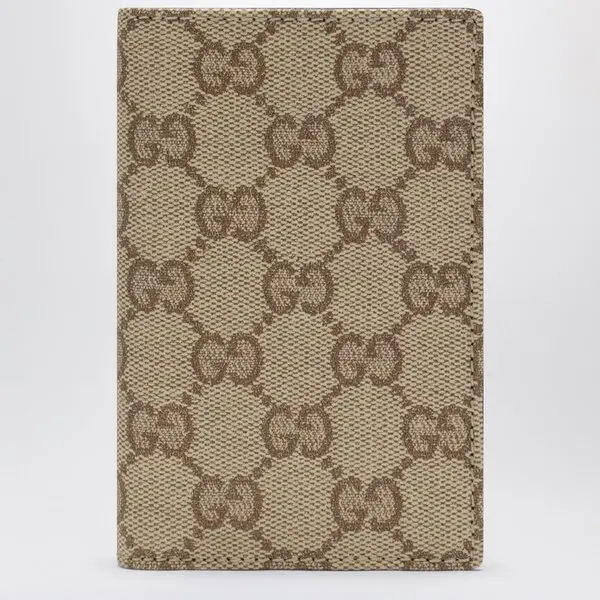 Gucci Essence Classic Card Holder In Sand Beige Gg Fabric - Cream