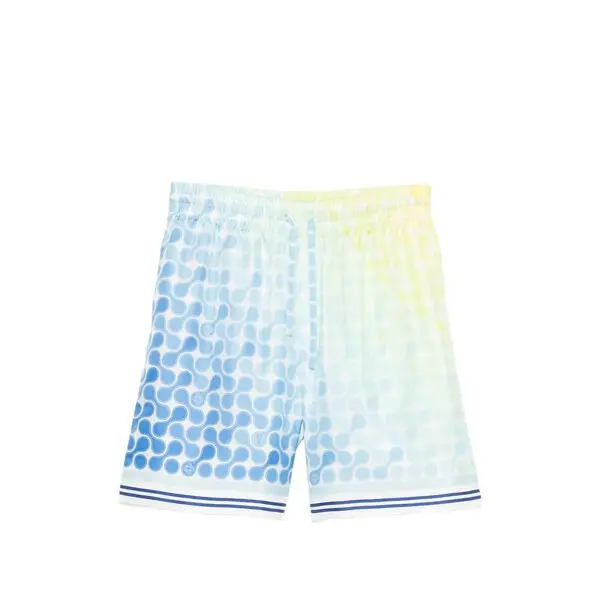 Casablanca Printed Silk Track Shorts - Blue