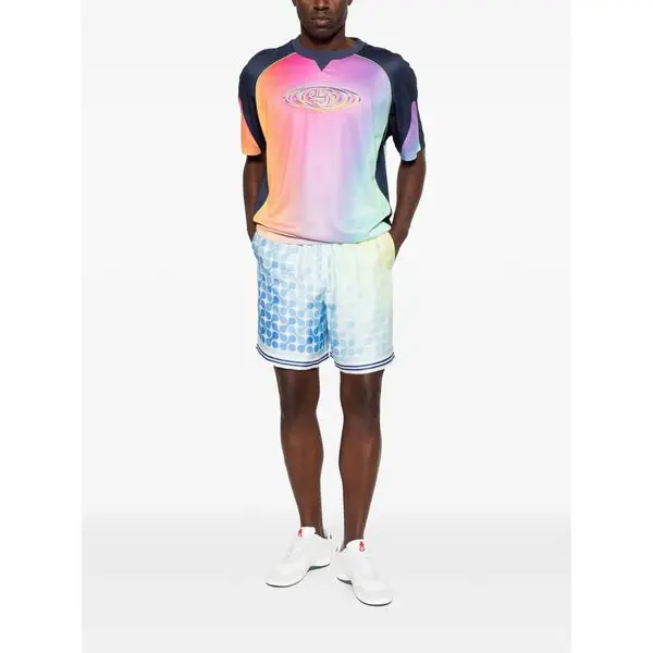 Casablanca Silk Track Shorts - Blue