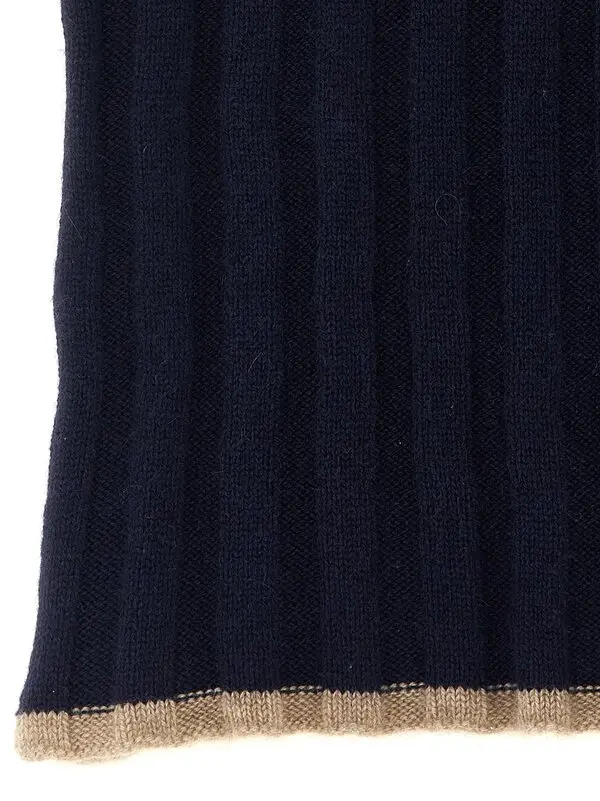 Brunello Cucinelli Ribbed Cashmere Knit Scarf