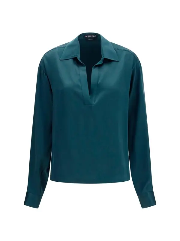 TOM FORD Deep V-neck Silk Shirt