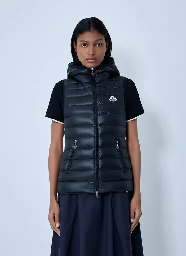 Moncler Glygos Short Down Vest - Black