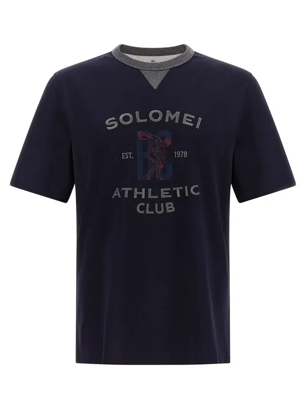Brunello Cucinelli Solomei Athletic Club' T-shirt - Blue