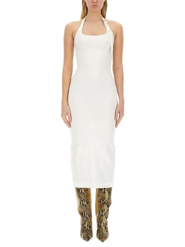 Attico Halterneck Midi Dress - White
