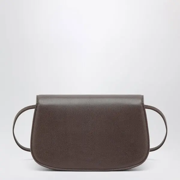 Gucci Small Shoulder Bag In Dark Taupe Leather With Bamboo Closure - Brown
