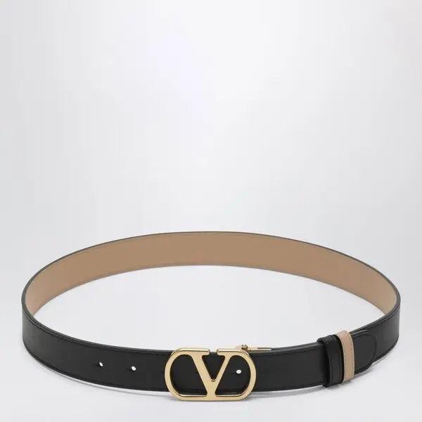 Valentino Garavani Pink Reversible Vlogo Signature Belt - Black