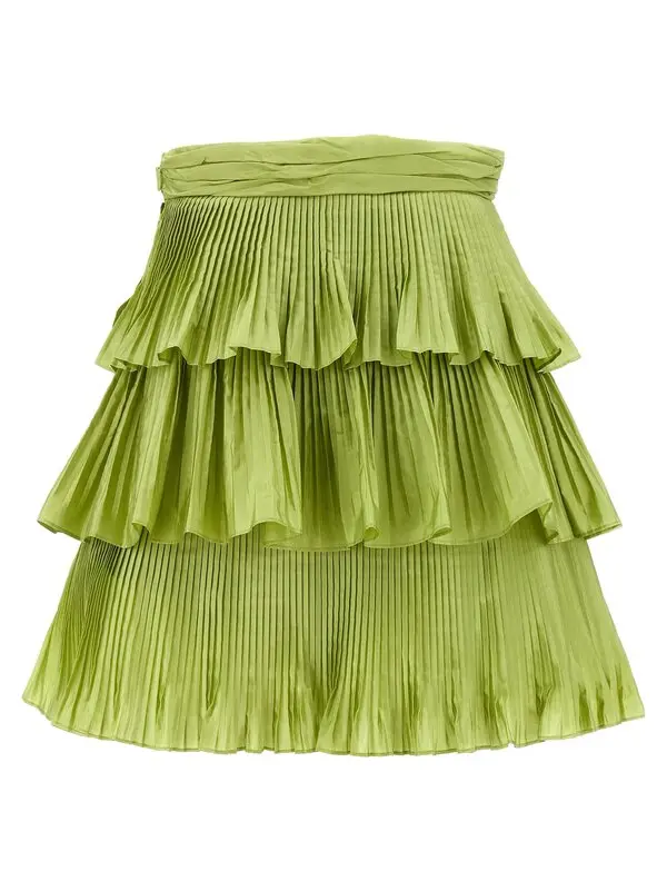 Valentino Garavani Silk Taffeta Mini Skirt - Green
