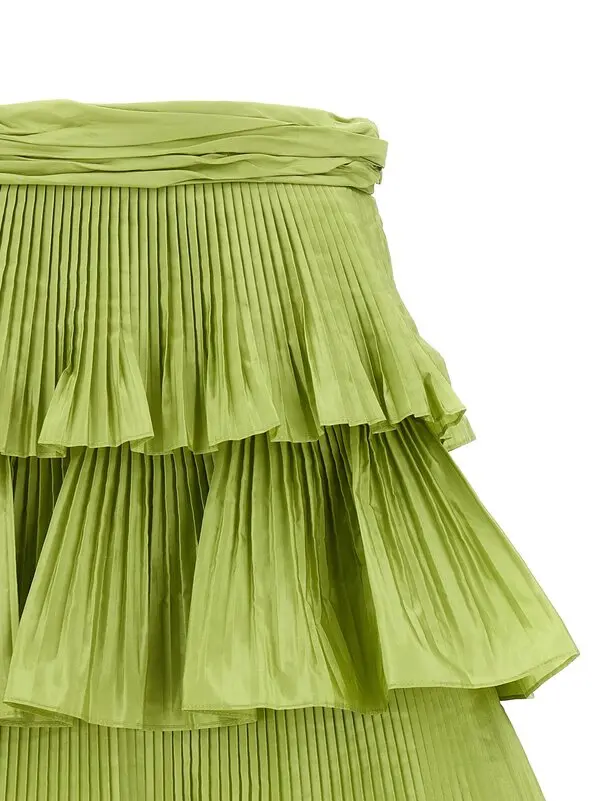 Valentino Garavani Silk Taffeta Mini Skirt - Green