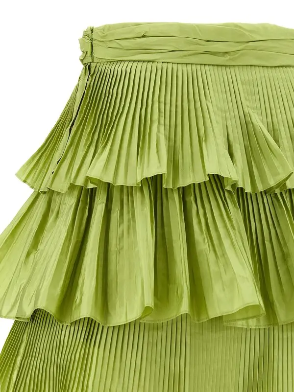 Valentino Garavani Silk Taffeta Mini Skirt - Green