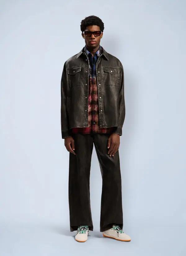 Palm Angels Curved Logo Coated Overshirt
