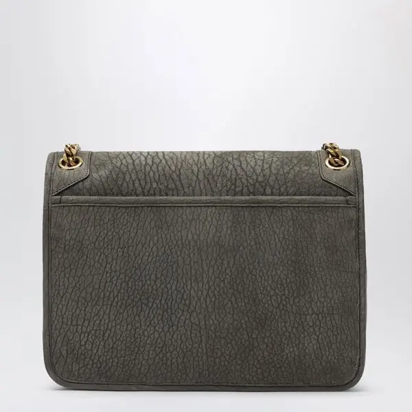 Saint Laurent Niki Crossbody Bag In Zinc Grey Lambskin Leather - Gray